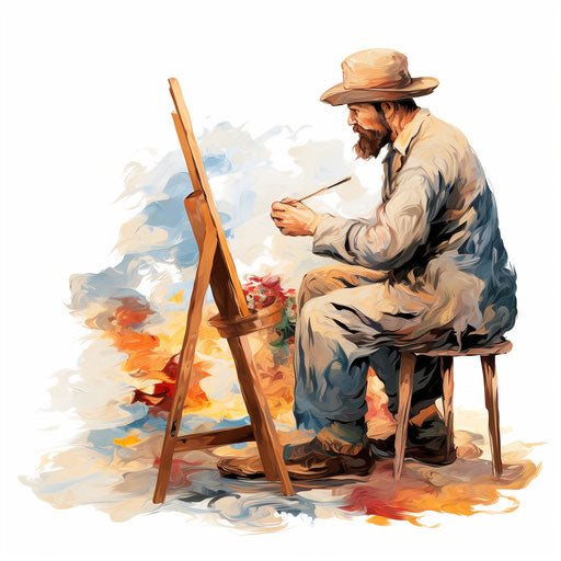 Artistic oil painting style clipart on white background – IMAGELLA