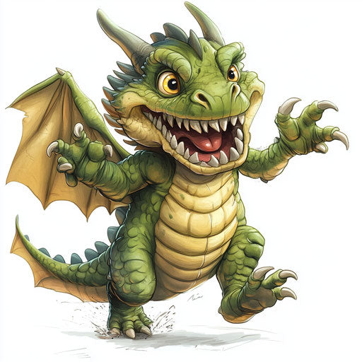 Humorous dragon caricature with human characteristics – IMAGELLA