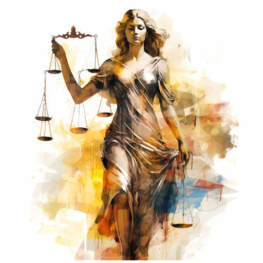 Impressionistic Art of justice on white background – IMAGELLA