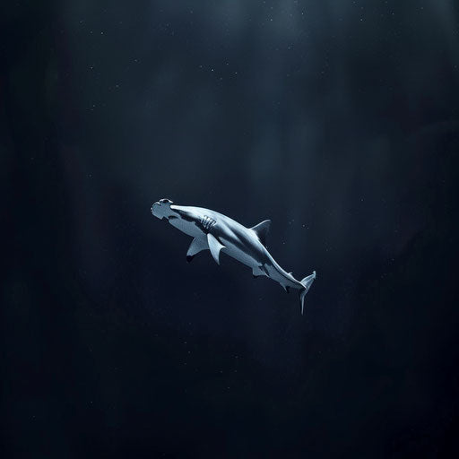 Hammerhead shark soaring in the twilight zone of the ocean – IMAGELLA
