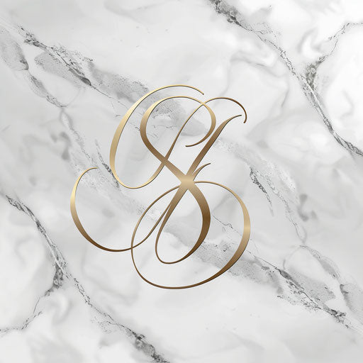 Elegant cursive real estate logo with marble background and gold ...