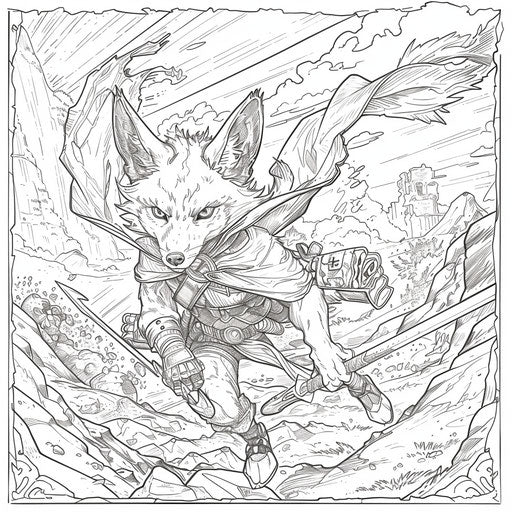 Epic fox in a fantasy battle scene – IMAGELLA