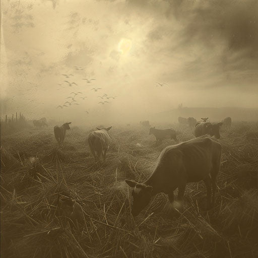 Farm animals in an ethereal sepia countryside – IMAGELLA