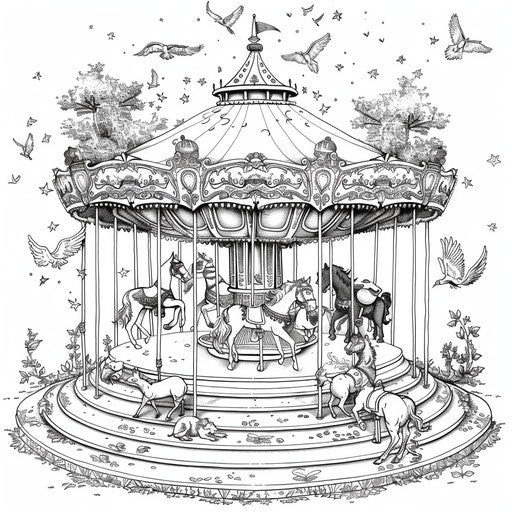Circular carousel with various animals – IMAGELLA