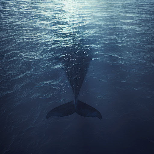 Massive shadow of blue whale under water's surface – IMAGELLA