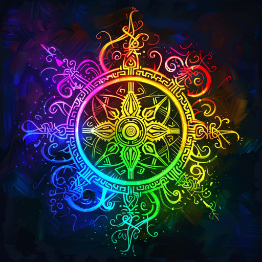 Psychedelic tattoo sketch of a Viking compass – IMAGELLA