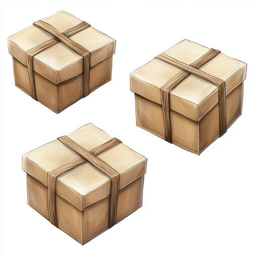 Realistic illustration of cardboard boxes, high resolution, isolated ...