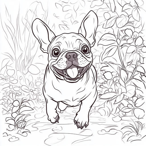 French bulldog on adventure, Butch Hartman style, fun coloring page ...
