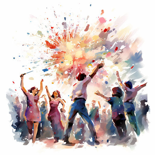 Impressionistic art of celebration on white background – IMAGELLA