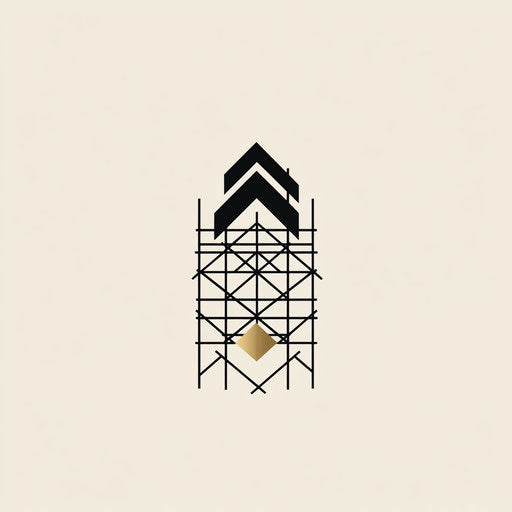 Elegant construction company logo with a unique angular scaffolding ...