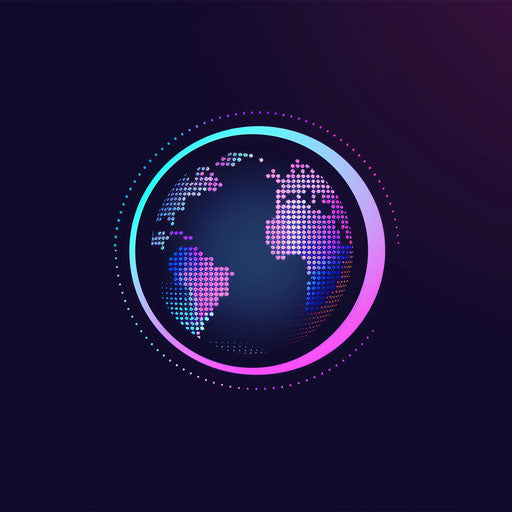 Sleek, modern news logo with globe in digital frame – IMAGELLA