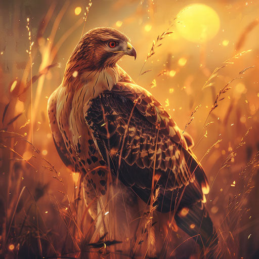 Red hawk in a magical grassland – IMAGELLA