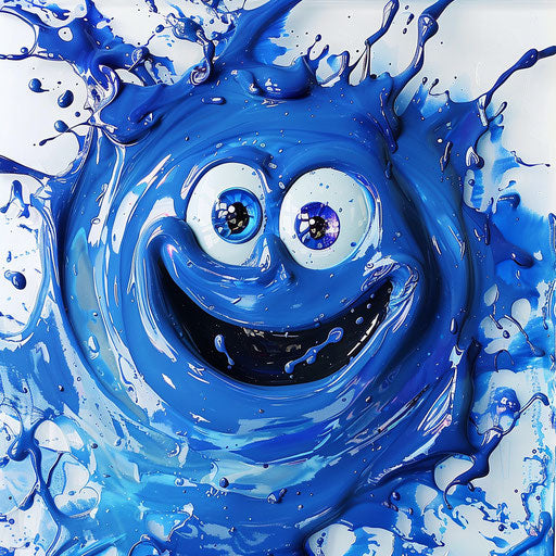 Smiley face with big eye, snotty expression, little cry, splash – IMAGELLA