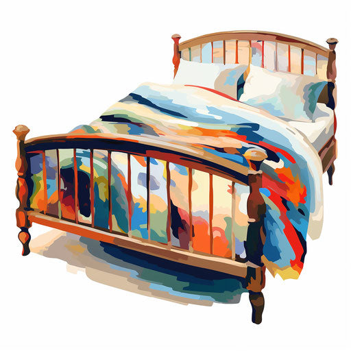 Impressionistic style drawing of a cot on white background – IMAGELLA