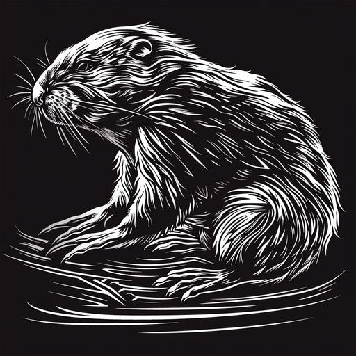Black-and-white vector illustration of beaver symbol – IMAGELLA