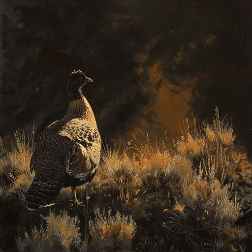 Sage grouse in a dramatic light and shadow composition – IMAGELLA
