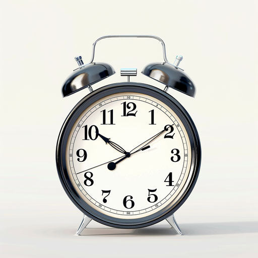 Realistic alarm clock illustration on flat white surface – IMAGELLA