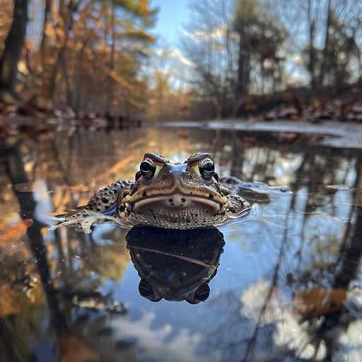 Close-up of a Western leopard toad in a puddle – IMAGELLA
