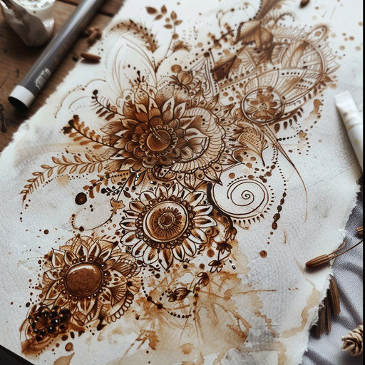 Rustic tattoo sketch of summer henna patterns – IMAGELLA