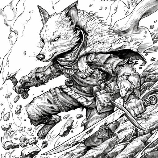 Epic fox in a fantasy battle scene – IMAGELLA