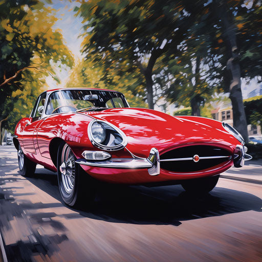 Bright Cherry Red Jaguar E Type Car – IMAGELLA