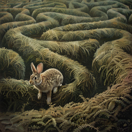 Exploration of a rabbit in a maze of garden hedges – IMAGELLA