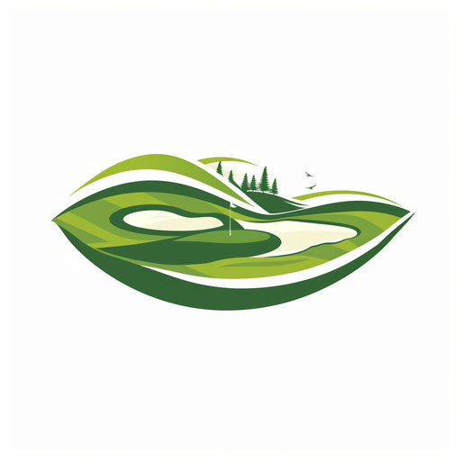 Stylish golf logo with a golf course design on white background – IMAGELLA