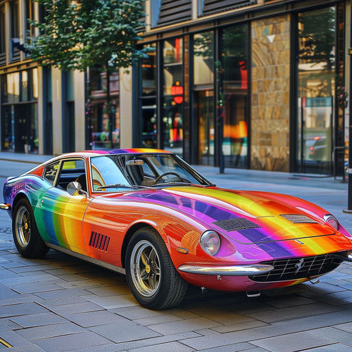 Classic Ferrari Daytona rainbow colors – IMAGELLA