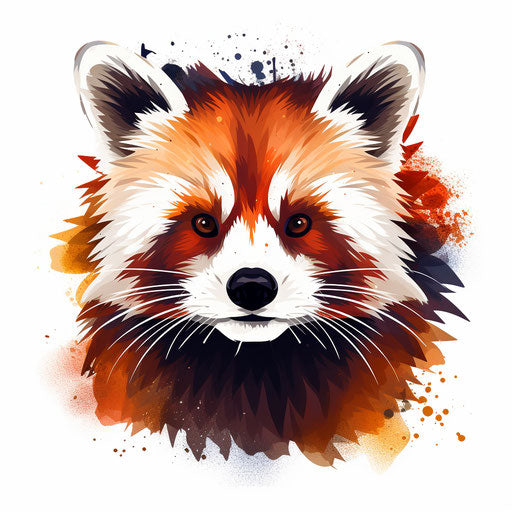 Red panda design in Minimalist style, on white background – IMAGELLA