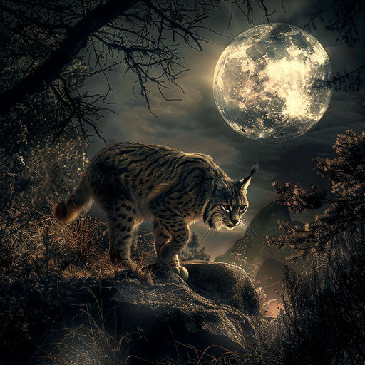 Lynx under the full moon, a mystical quality – IMAGELLA