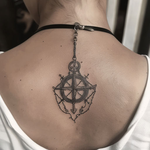 Tattoo of mystical pirate's curse symbol with ancient runes and chains ...