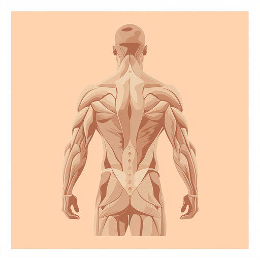 Realistic muscle illustration on pastel peach background – IMAGELLA