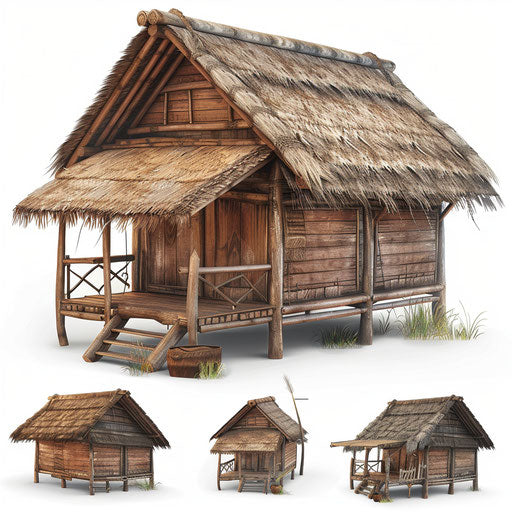 Realistic hut illustration on white background – IMAGELLA
