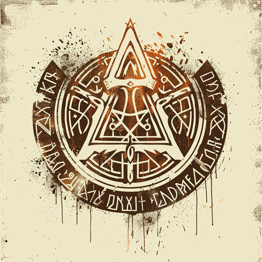 Artistic tattoo sketch in flat style with Thor's Norse runes – IMAGELLA