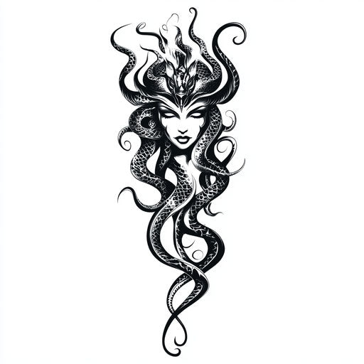 Tribal medusa hand tattoo sketch on white background – IMAGELLA