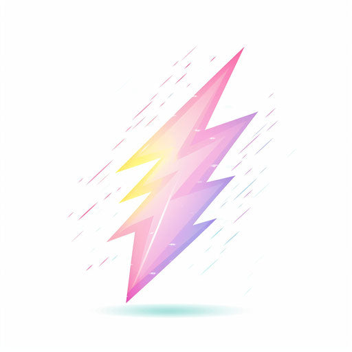 Pastel Colors Art style, lightning bolt clipart on white background ...
