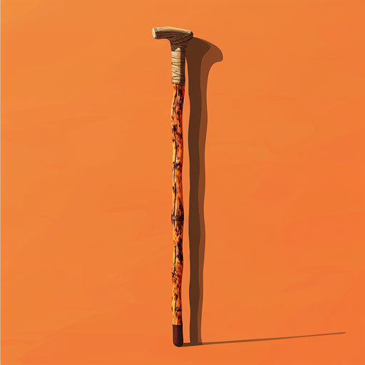 Realistic cane illustration on sunset orange background – IMAGELLA