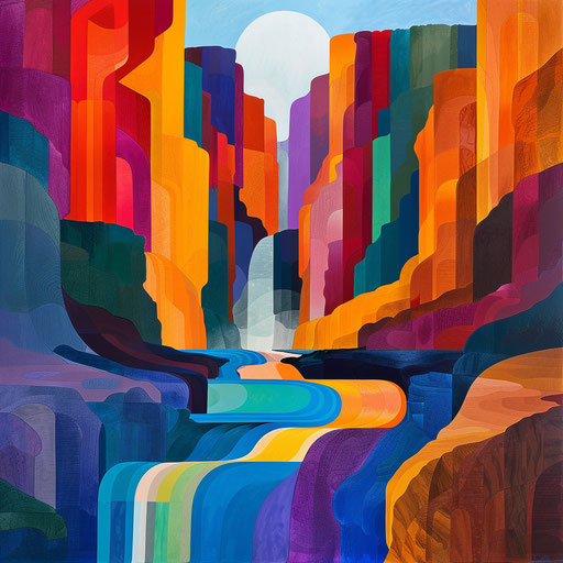 Victoria Falls with bold shapes and vibrant desert colors – IMAGELLA