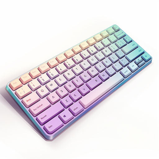 Keyboard in the style of Pastel Colors Art, on a white background ...