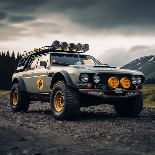 Classic Aston Martin Vantage, rally version with off-road mods – IMAGELLA