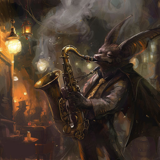 Bat jazz musician playing saxophone – IMAGELLA