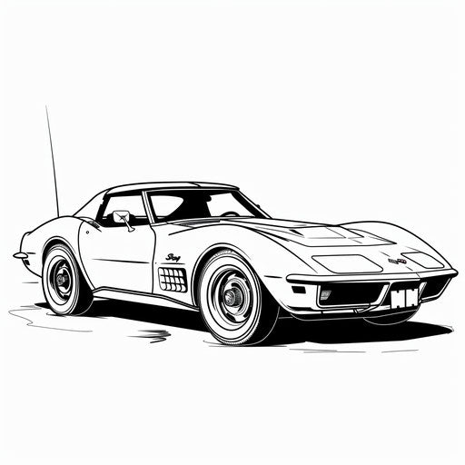 Outline of a Corvette Stingray, perfect for easy coloring – IMAGELLA
