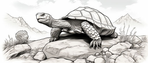 Todd's tortoise coloring sheet, captivating realism style – IMAGELLA