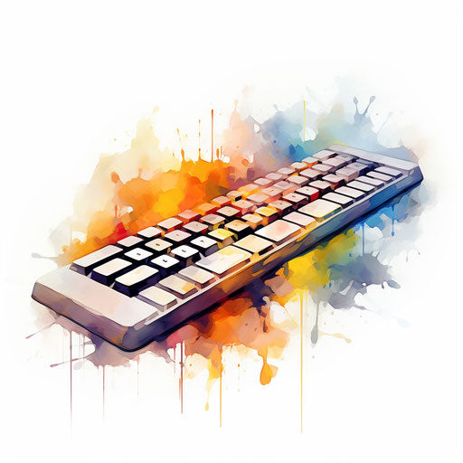 Keyboard in Impressionistic Art style on white background – IMAGELLA