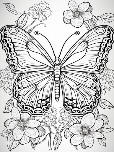 Color for me adult butterfly coloring detailed floral – IMAGELLA