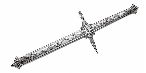 Vector drawing of an old sword in cross-hatching style – IMAGELLA