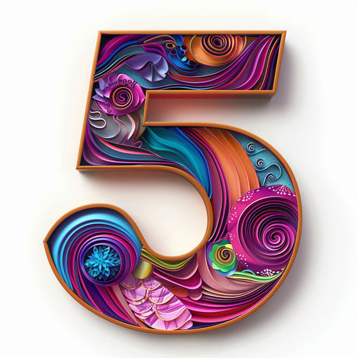 Realistic number 5 clipart on flat white background – IMAGELLA