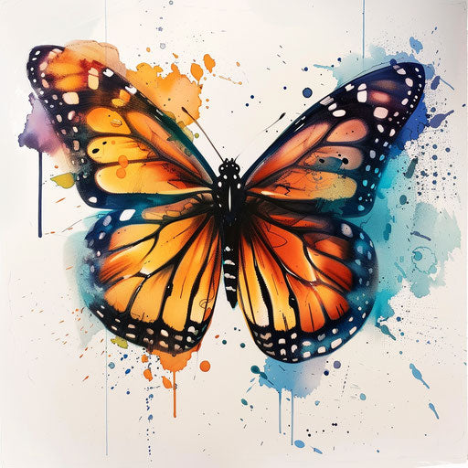 Abstract monarch butterfly tattoo concept, bold colors and shapes ...