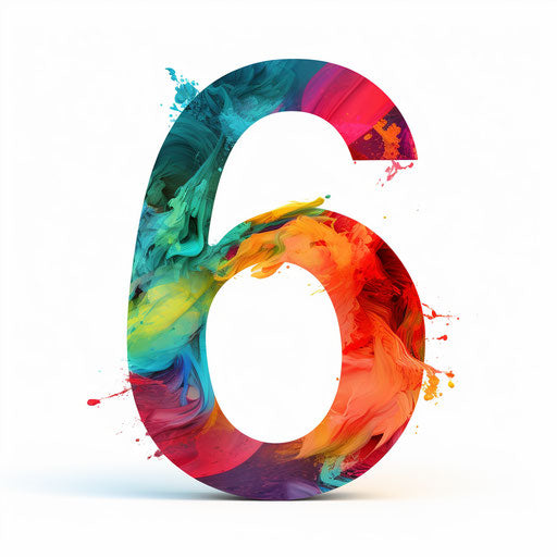 Number 6 clipart in the style of Impressionistic Art – IMAGELLA