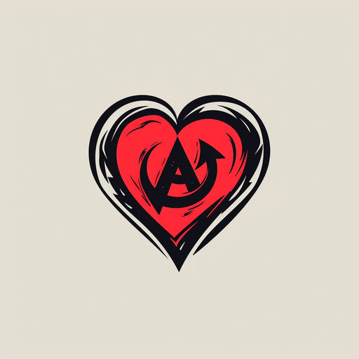 Anarchy symbol in heart, flat design tattoo sketch – IMAGELLA